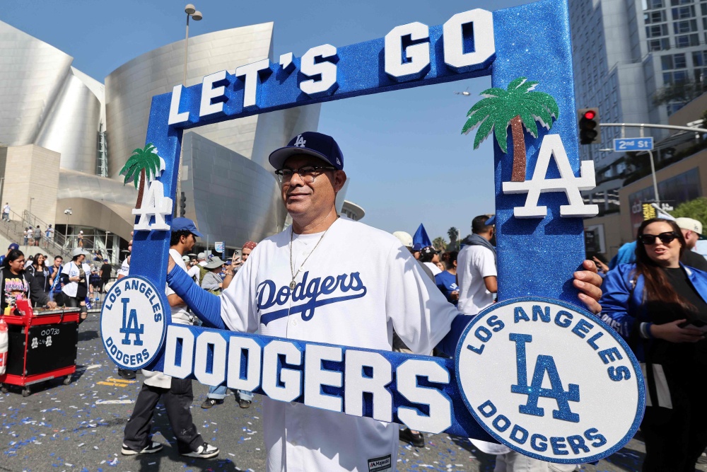 Blue heaven: Huge crowds salute Los Angeles Dodgers in victory parade