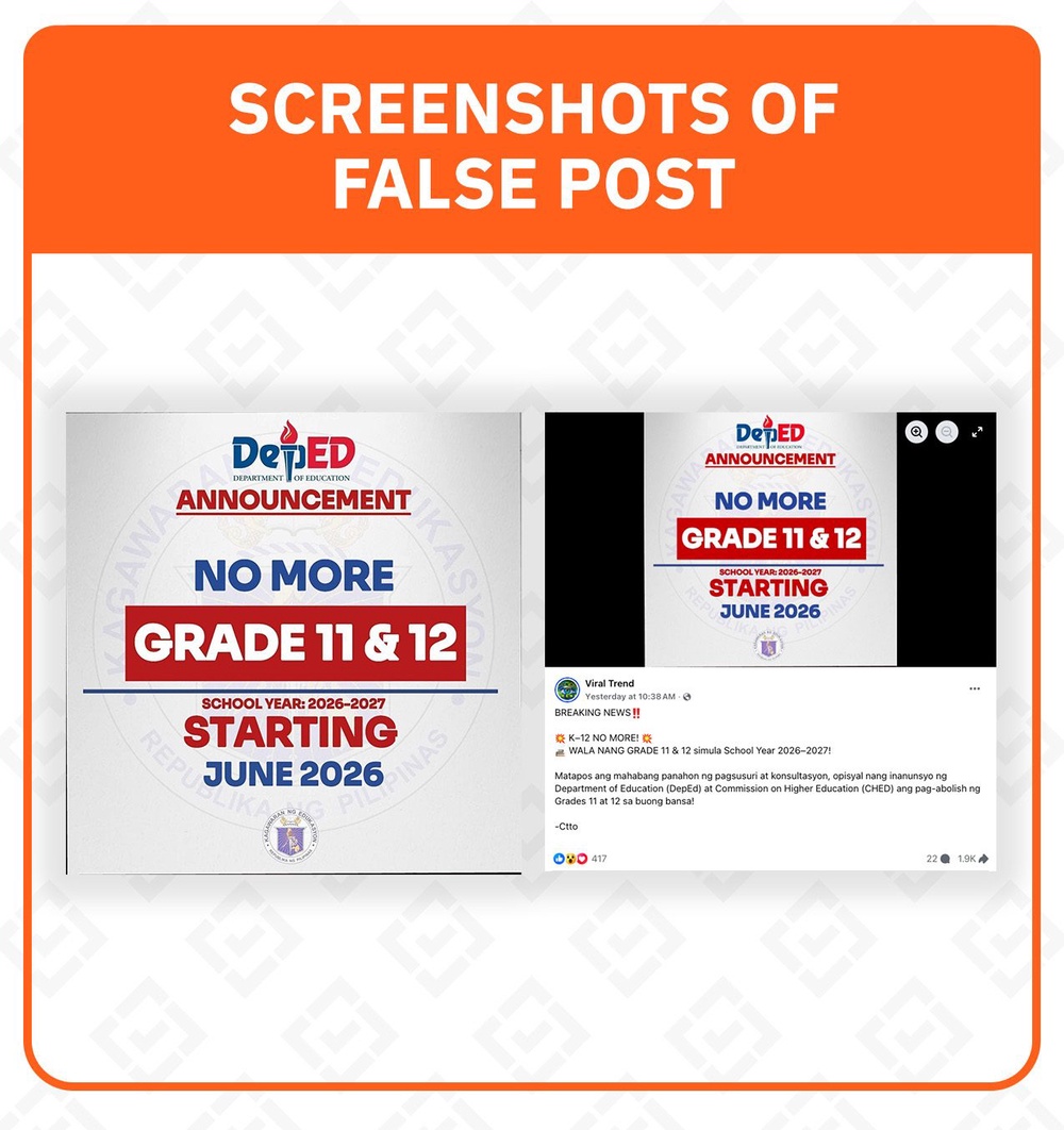 FACT CHECK: K to 12 program still in effect for school year 2026-2027