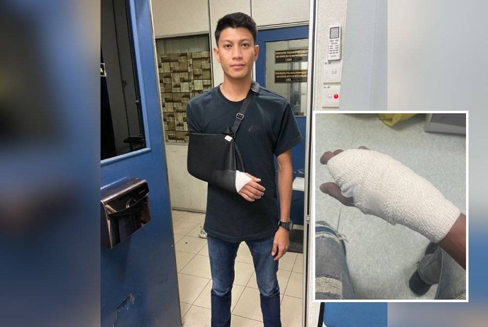 Anggota polis retak pergelangan tangan ketika berkas pengedar dadah