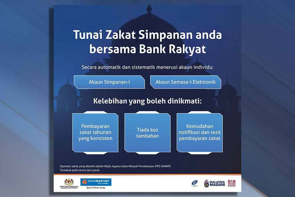 Bank Rakyat beri kemudahan pembayaran zakat simpanan