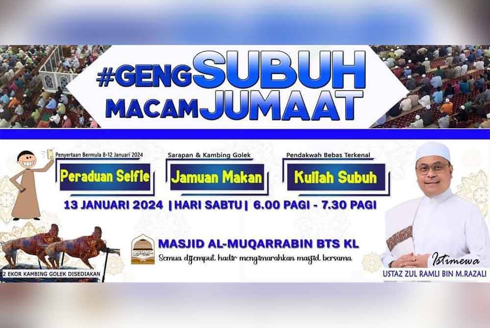 Kempen 'Subuh Macam Jumaat' jamu kambing golek