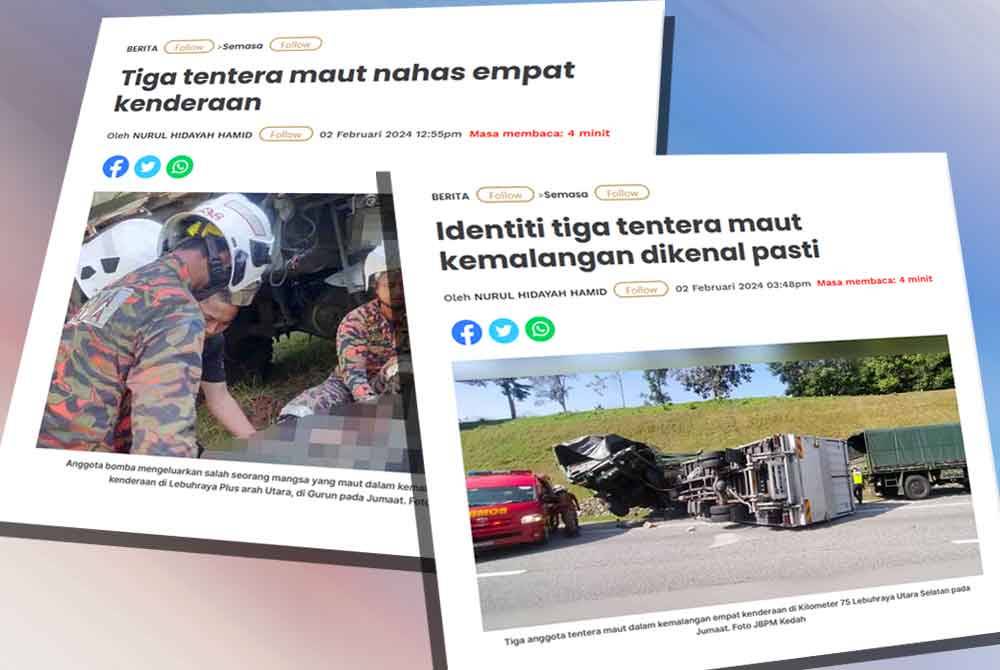 TDM siasat nahas trak tentera di Gurun