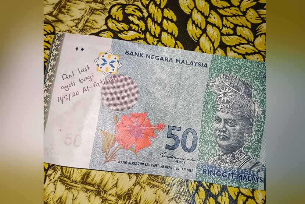 'Duit last ayah bagi', pemilik wang RM50 dijejaki
