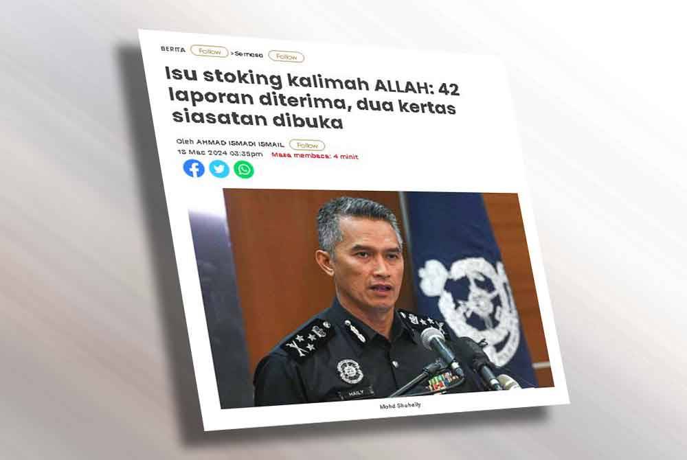 Ambil iktibar isu stoking kalimah ALLAH