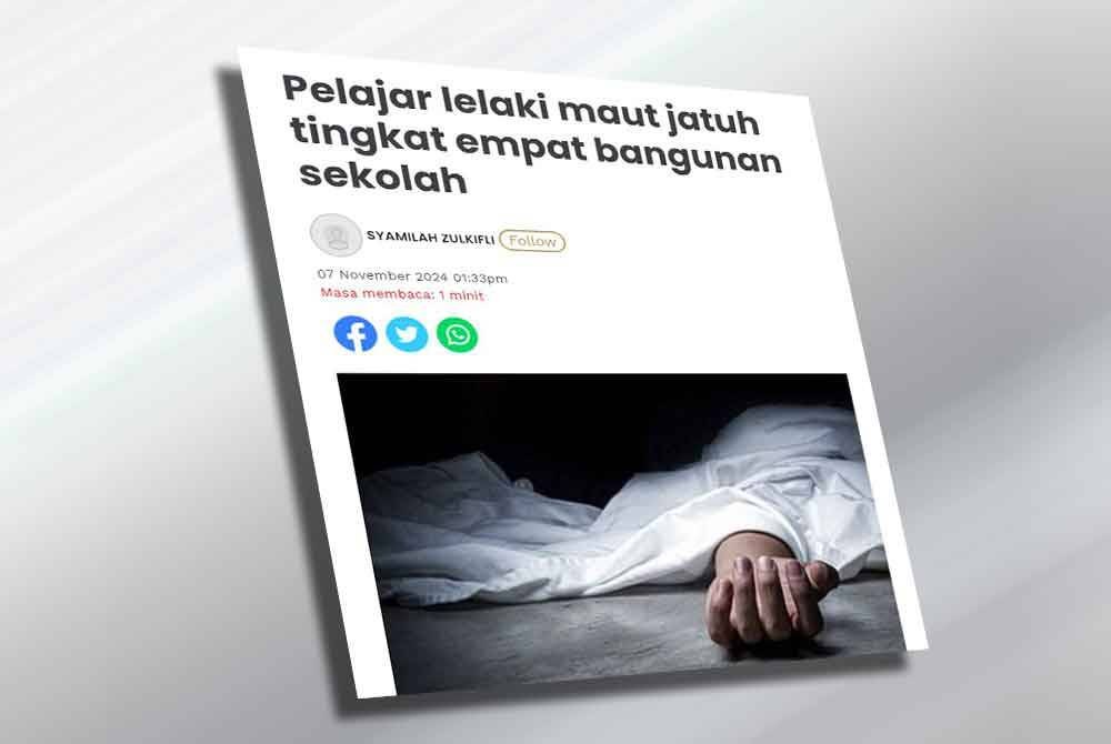 Polis siasat kes pelajar maut jatuh tingkat empat bangunan sekolah