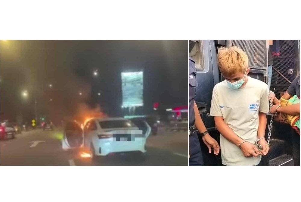 [VIDEO] Suami mengaku tidak bersalah bakar kereta isteri