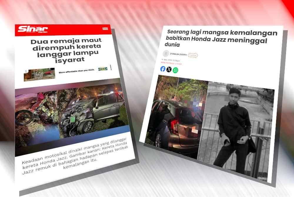 Pemandu Honda Jazz sebabkan kematian 3 remaja bakal didakwa dalam masa terdekat