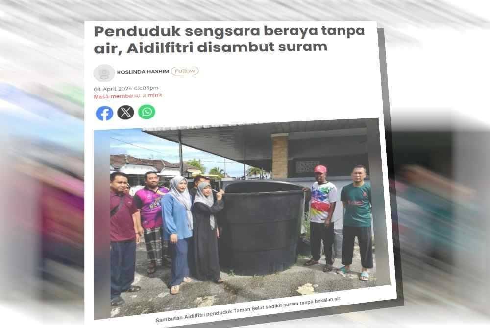 Gangguan bekalan air akibat penggunaan meningkat secara drastik