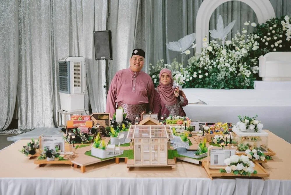 Cipta kelainan, pengantin gubah hantaran miniatur 'lima berbalas tujuh'