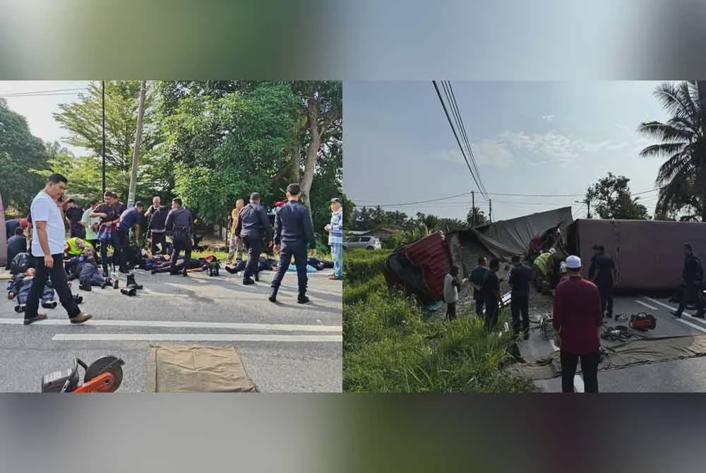 8 anggota FRU maut nahas dengan lori batu di Teluk Intan