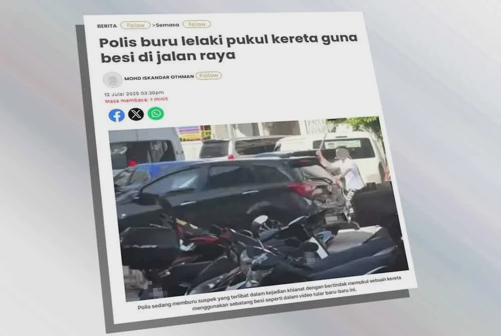 Suspek khianat pukul kereta diberkas