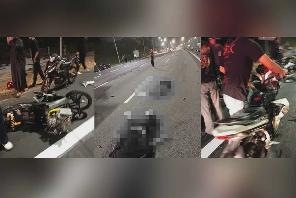 Empat penunggang motosikal maut bergesel sesama sendiri