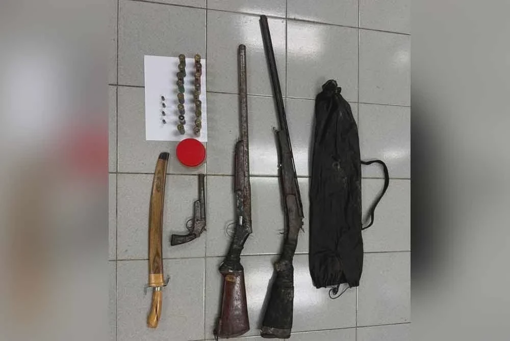 Pekerja ladang ditahan miliki dua senapang patah, 21 peluru
