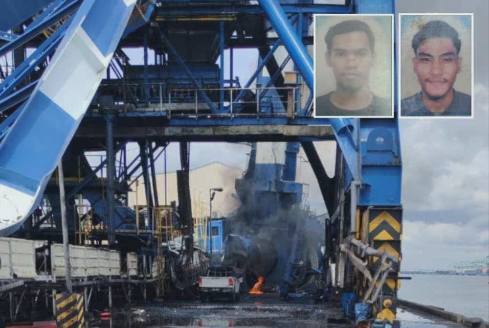 Dua pekerja maut, kren arang batu runtuh sebelum terbakar