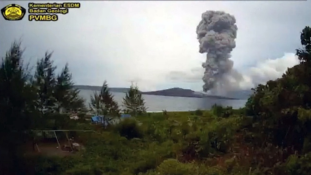 Indonesia’s Anak Krakatoa volcano erupts, spews huge ash column