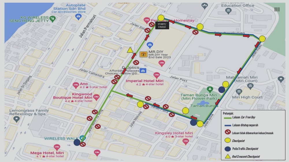 Council announces road closures to make way for ‘Miri City Car-Free Day’