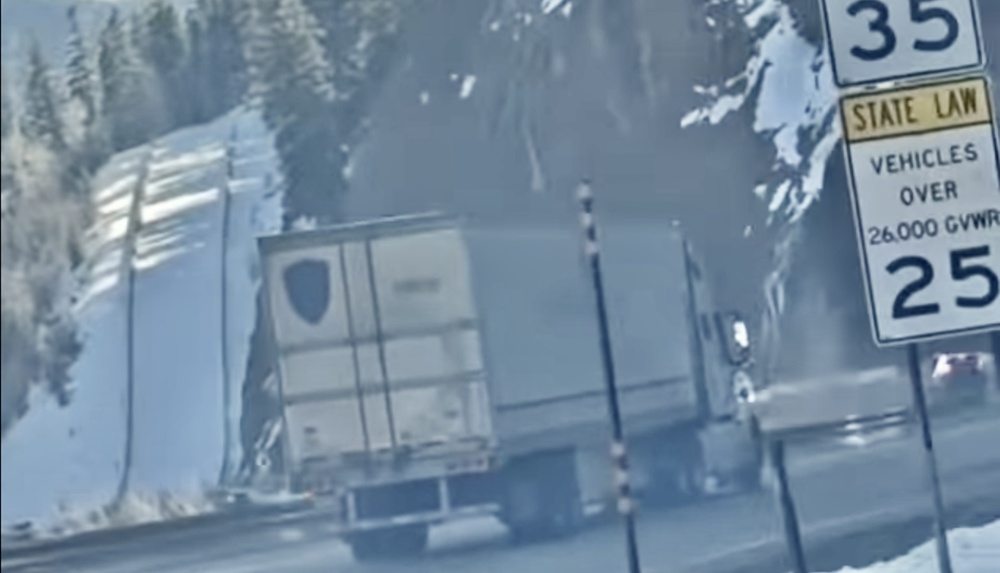 Loaded Semi Truck Barrels Down Colorado Pass and Barely Makes Runaway Ramp
