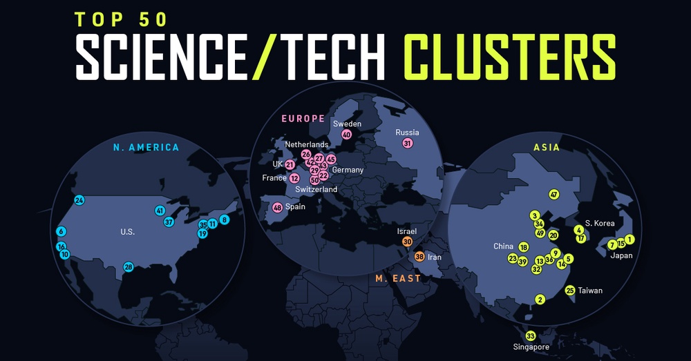 Mapped: The Top 50 Global Science and Technology Clusters