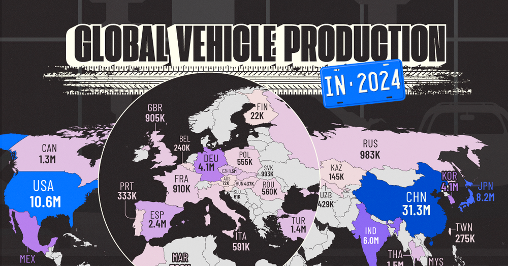 Mapped: Global Vehicle Production by Country