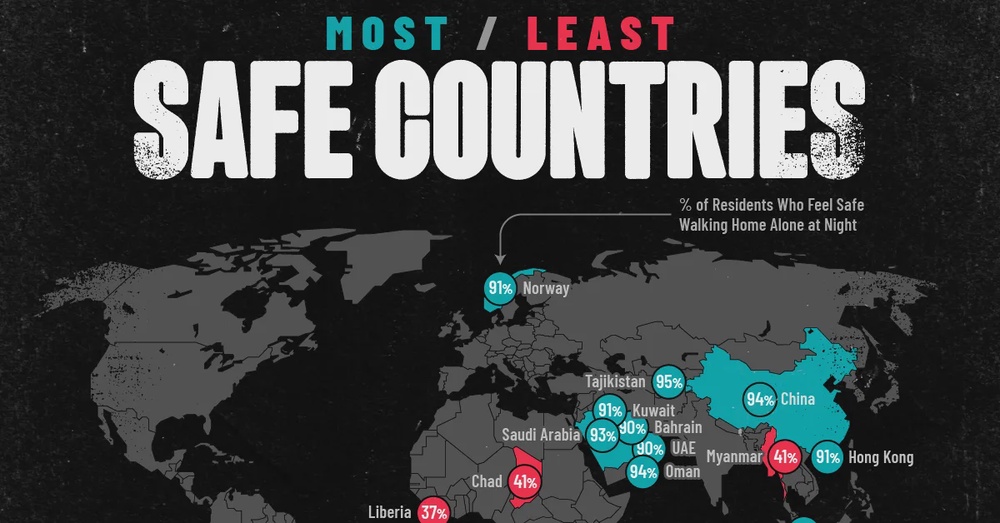 Mapped: The World’s Safest (and Least Safe) Countries in 2025