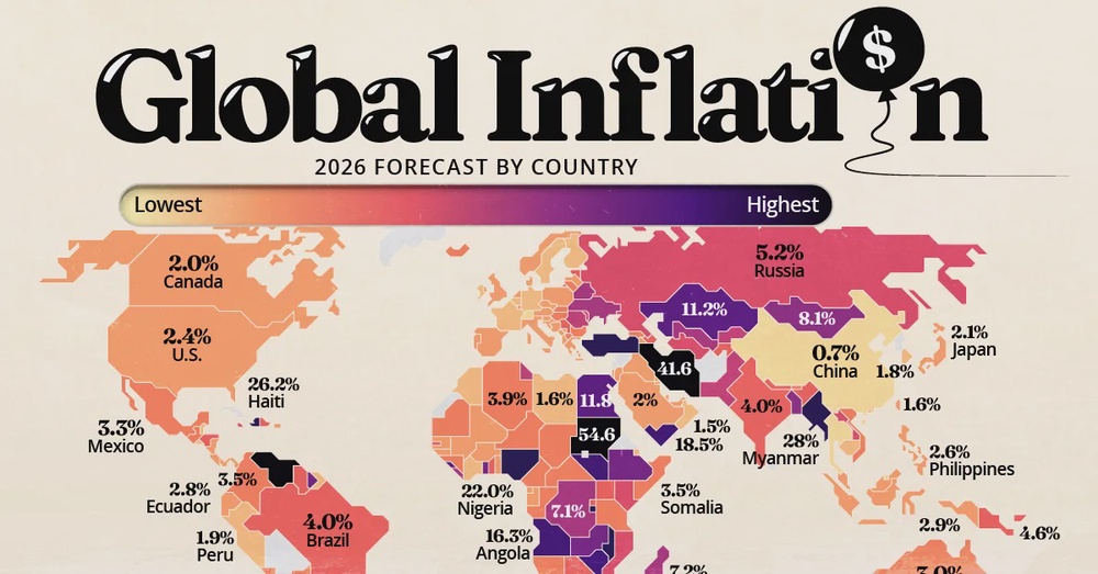 Mapped: Global Inflation Forecasts by Country in 2026