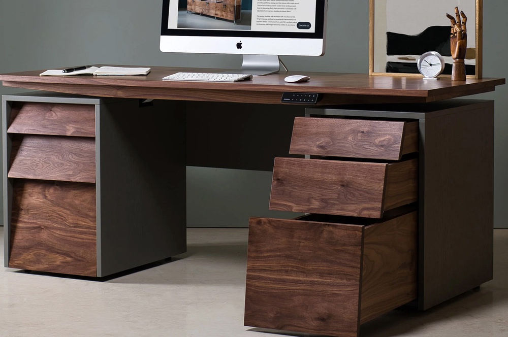 This sit-stand desk perfectly fuses the good looks of traditional ...