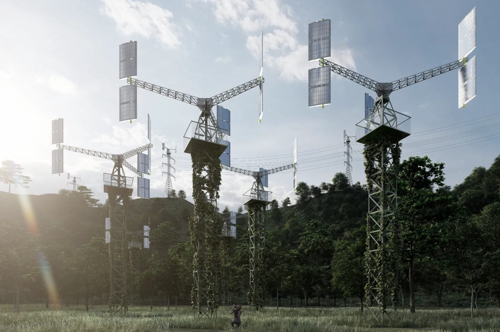 This 3D printed wind turbine design uses solar arrays for 24/7 green energy