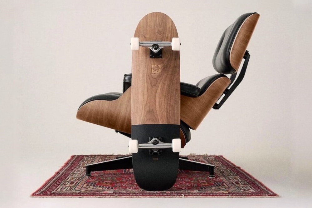 The Eames Lounge Chair gets reinvented as a dual-tone skateboard with a ...