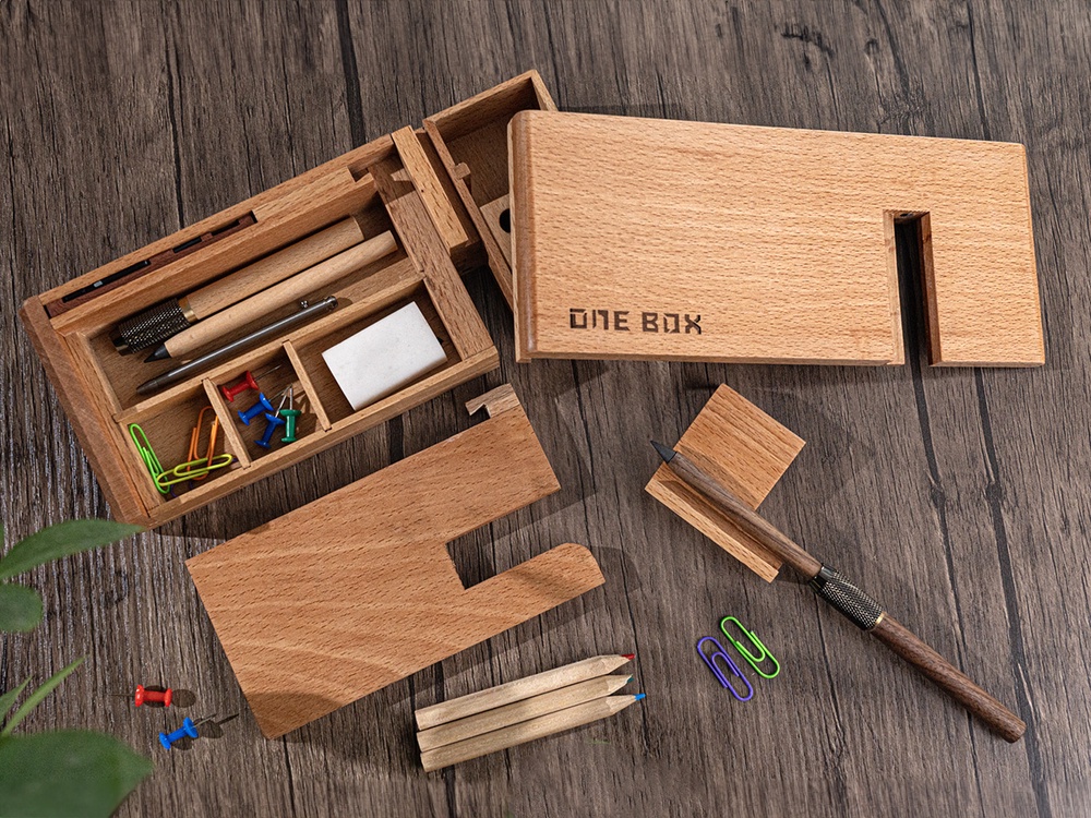 This Modular Wooden Storage Box Makes Desk Organization Beautiful