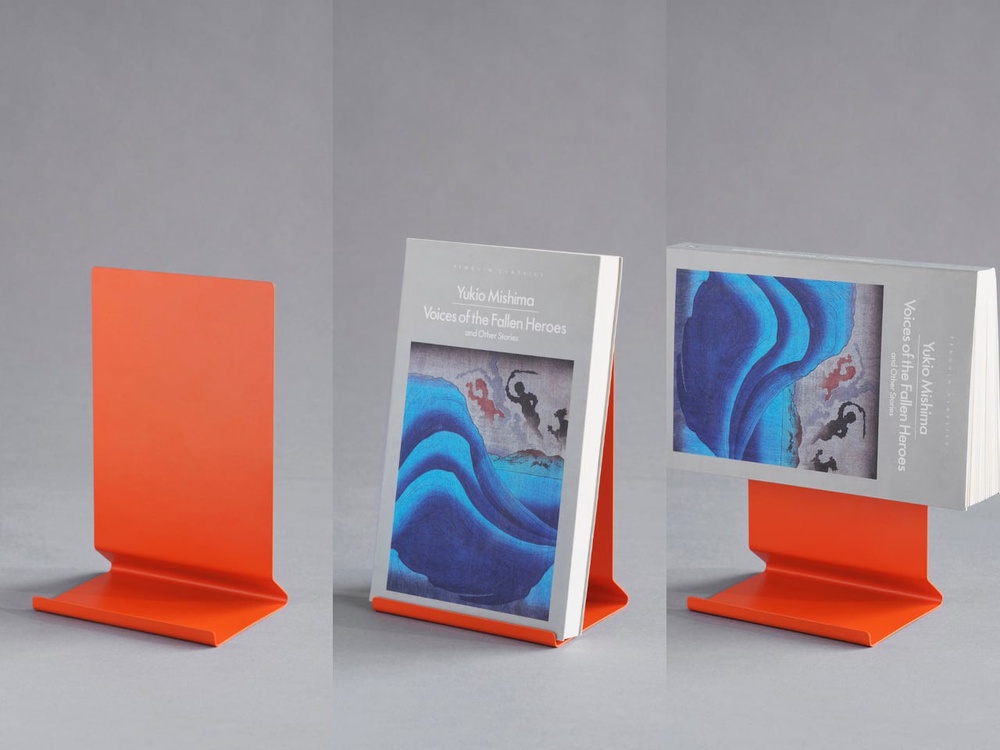 Minimalist Book Stand Works as Bookmark, Display, Bookends