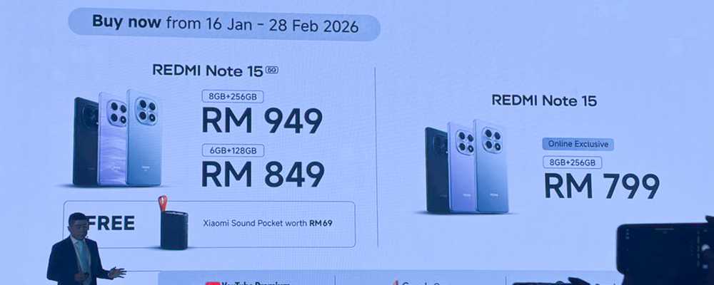 Redmi Note 15系列在大马发布：6000mAh电池、1.08亿像素相机、4年重大系统更新，从RM799起