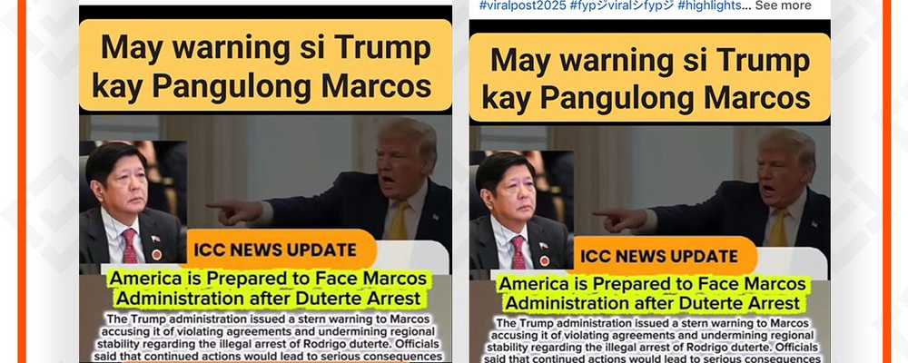 FACT CHECK: Trump did not warn Marcos for facilitating Duterte arrest