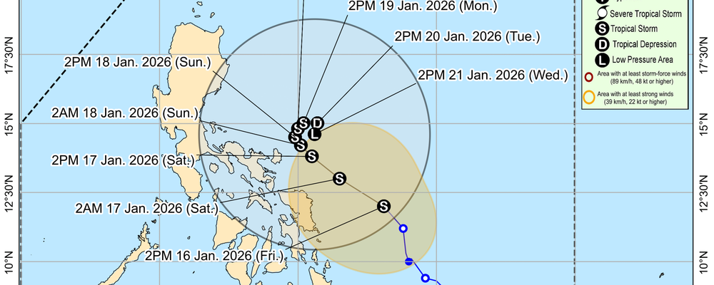 More areas under Signal No. 1 due to Tropical Storm Ada