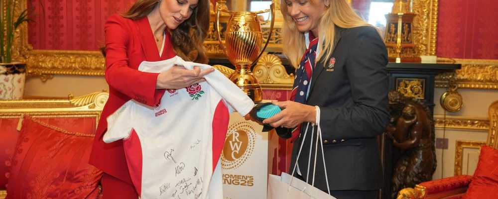Kate hosts Rugby World Cup winners at Windsor Castle