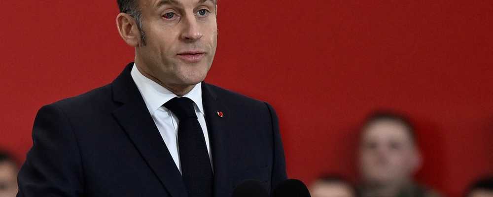 France's Macron laughs off 'harmless' eye condition as he addresses troops