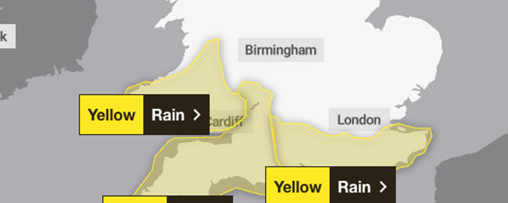 Weather map: Where heavy rain will hit London, England and Wales this ...