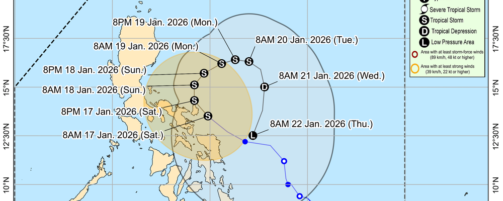 Ada nearly at severe tropical storm strength off Catanduanes