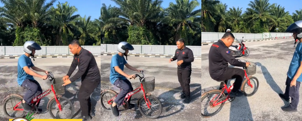 Man Learns How To Ride A Bicycle Before Applying For Motorcycle Licence ...