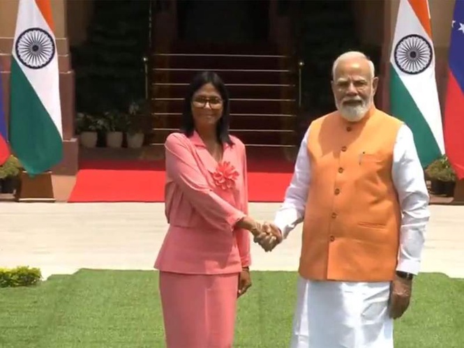 Prime Minister Narendra Modi meets Venezuela's Acting President Delcy ...