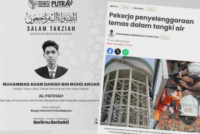 Lemas dalam tangki: Muhammad Adam Danish pelajar tahun akhir UPM - Newswav